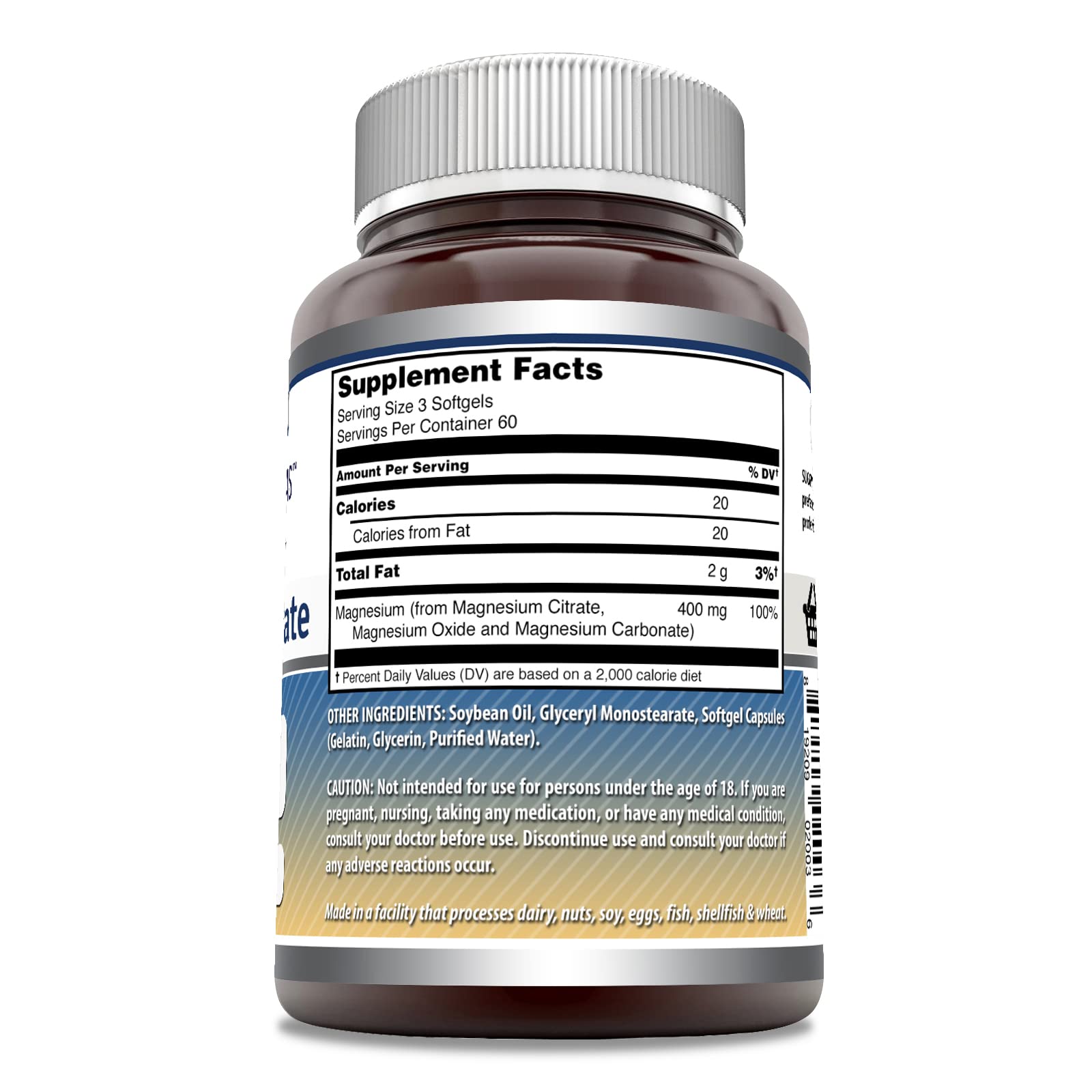 Gluten-free magnesium softgels for relief