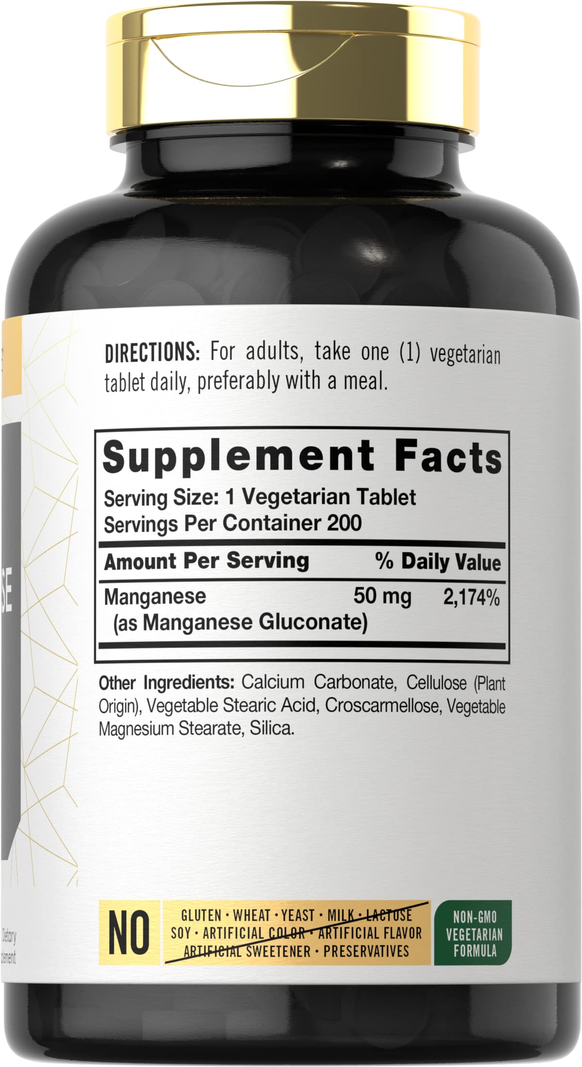 Gluten-free manganese mineral tablets