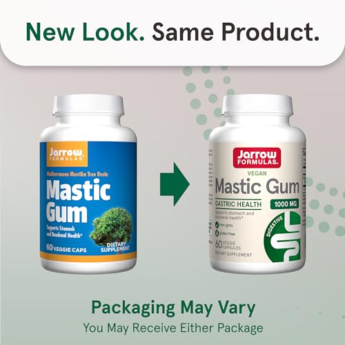 Gluten-free mastic gum for stomach support