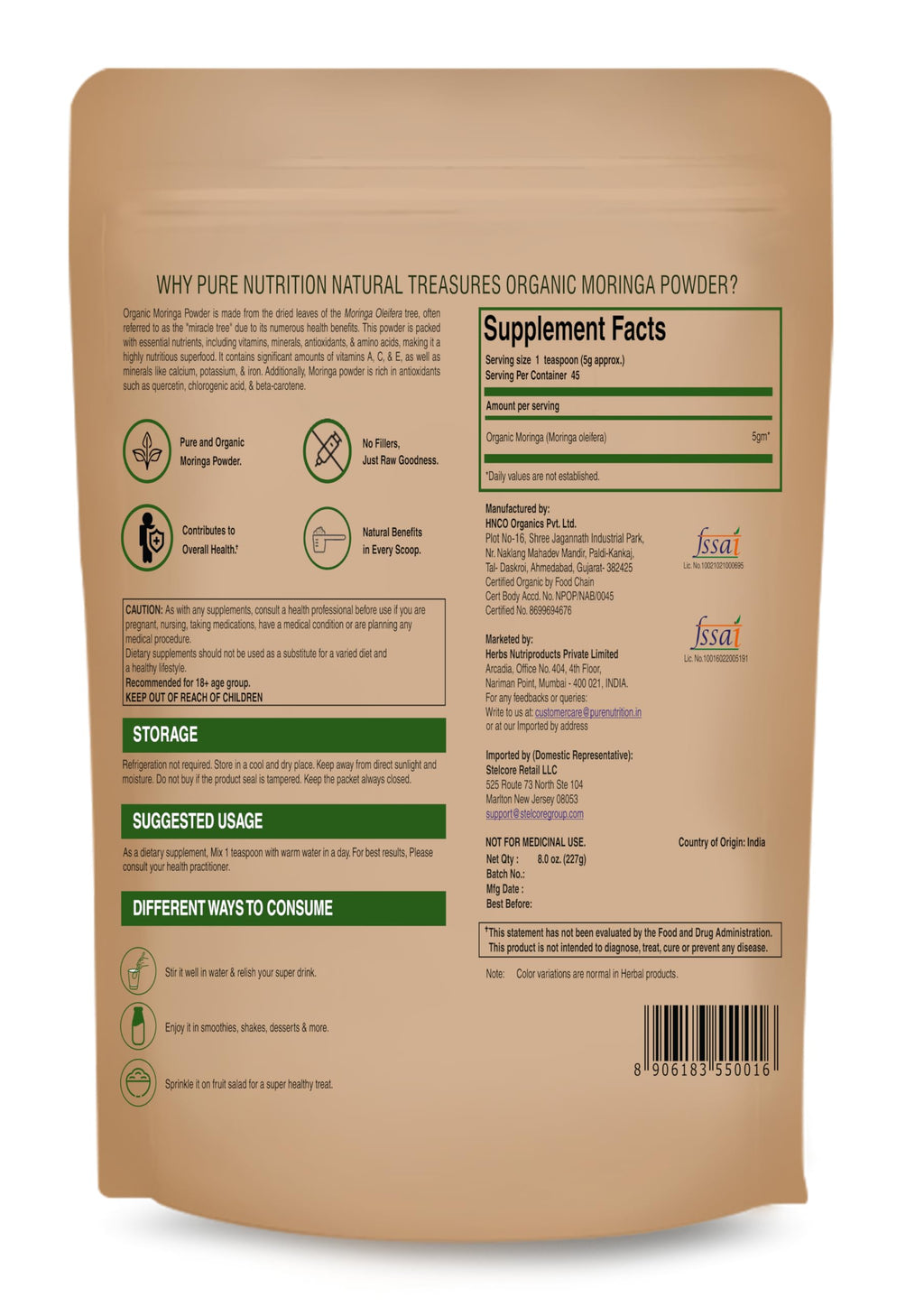 gluten-free moringa powder for baking