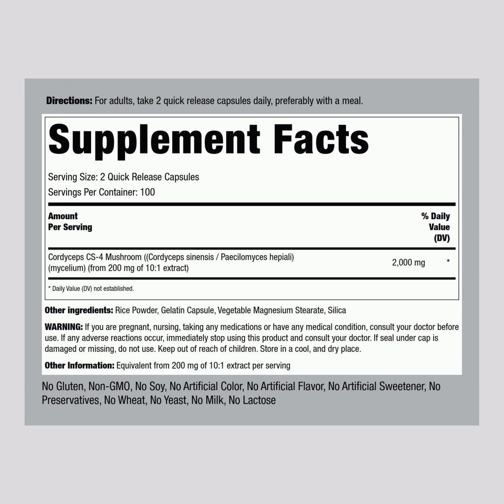 Gluten free mushroom capsules for health