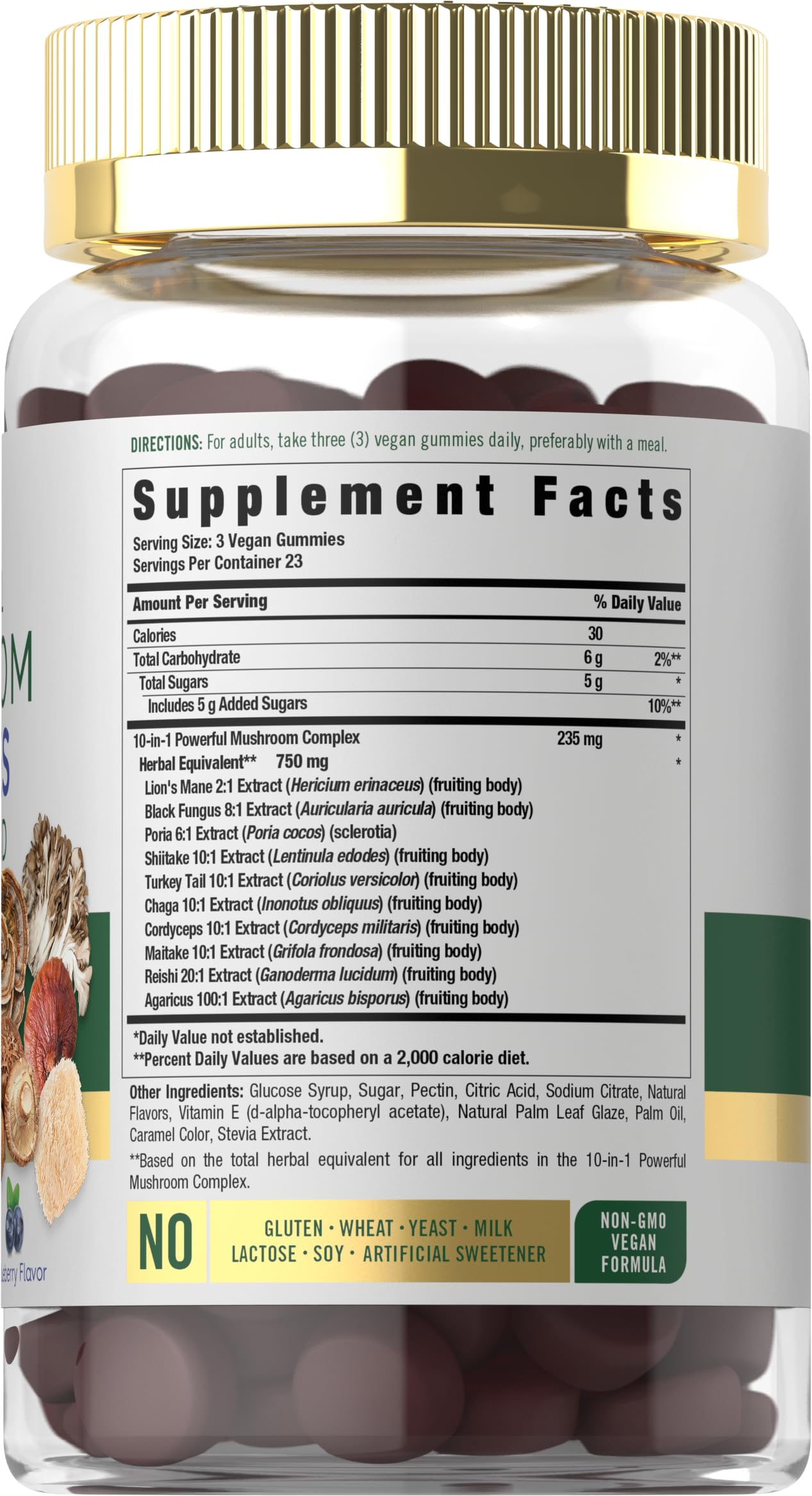 gluten-free mushroom complex gummies