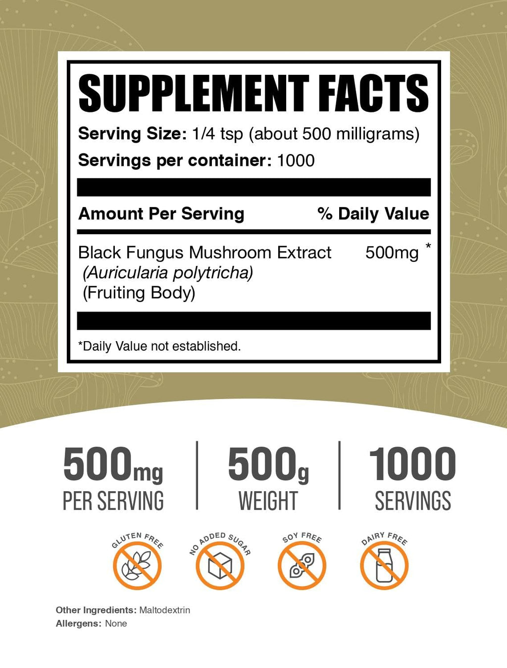 gluten free mushroom superfood powder