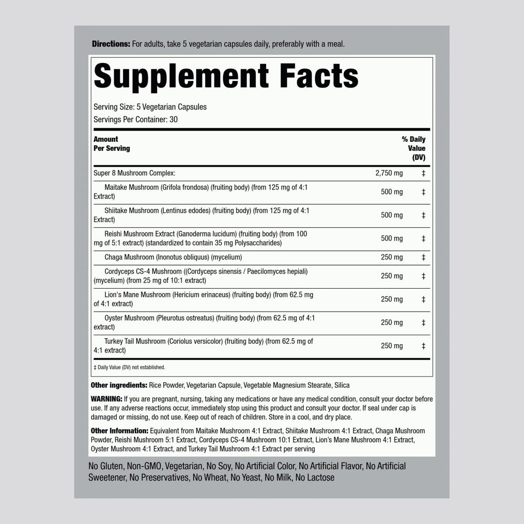 gluten-free mushroom supplement