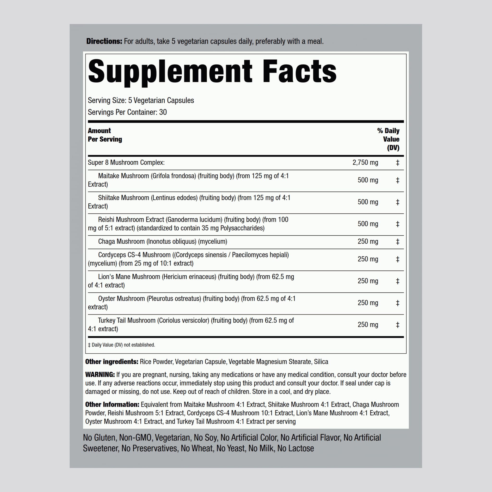 gluten-free mushroom supplement