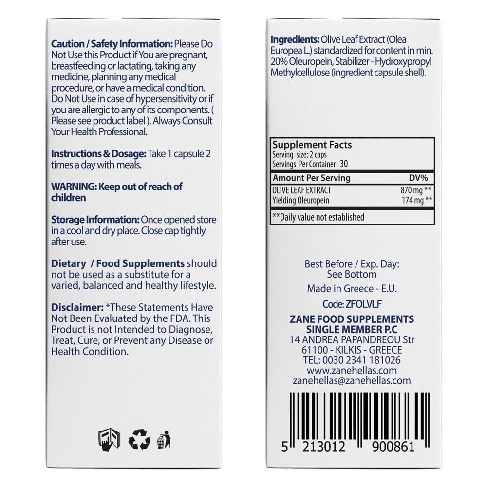 gluten-free olive leaf supplement capsules