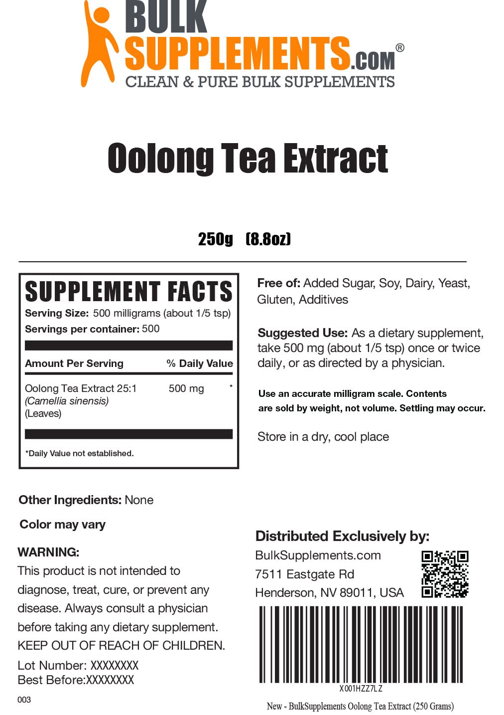 gluten free oolong tea extract