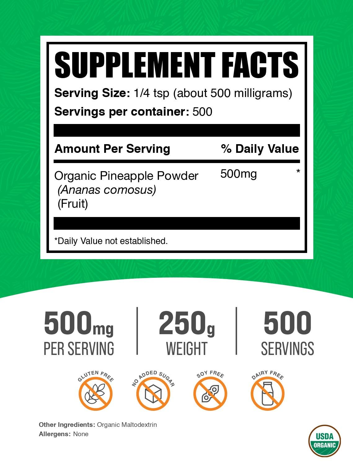 gluten-free pineapple powder supplement