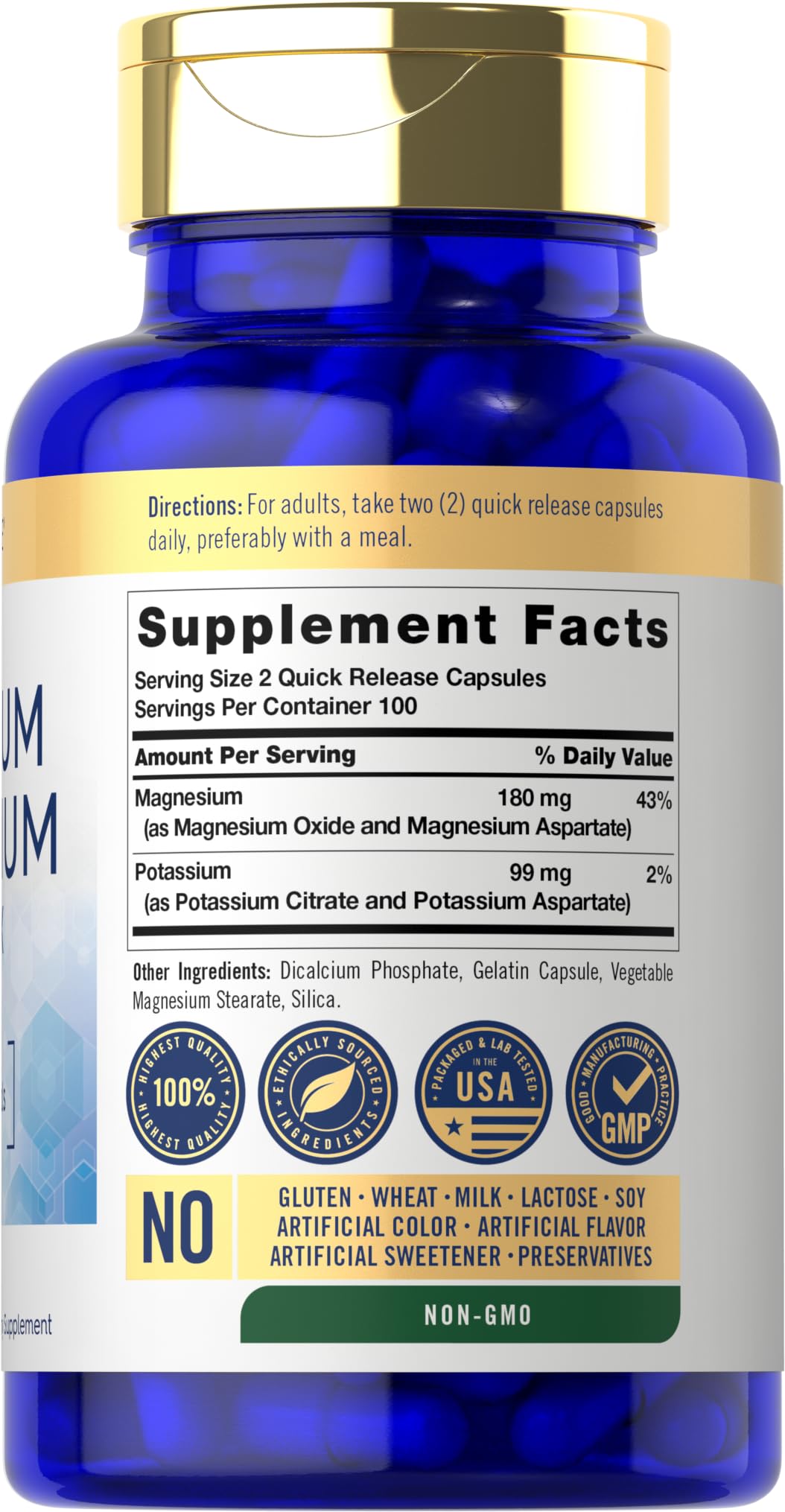 gluten free potassium capsules for wellness