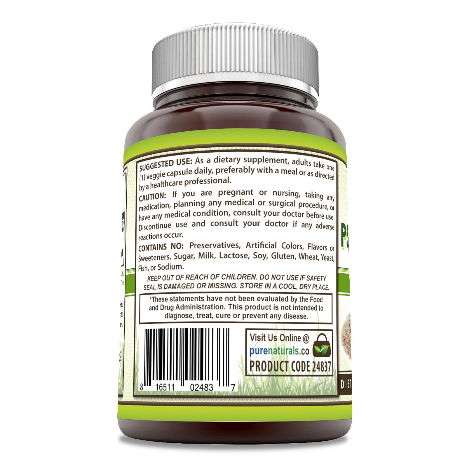 Gluten-free psyllium fiber capsules