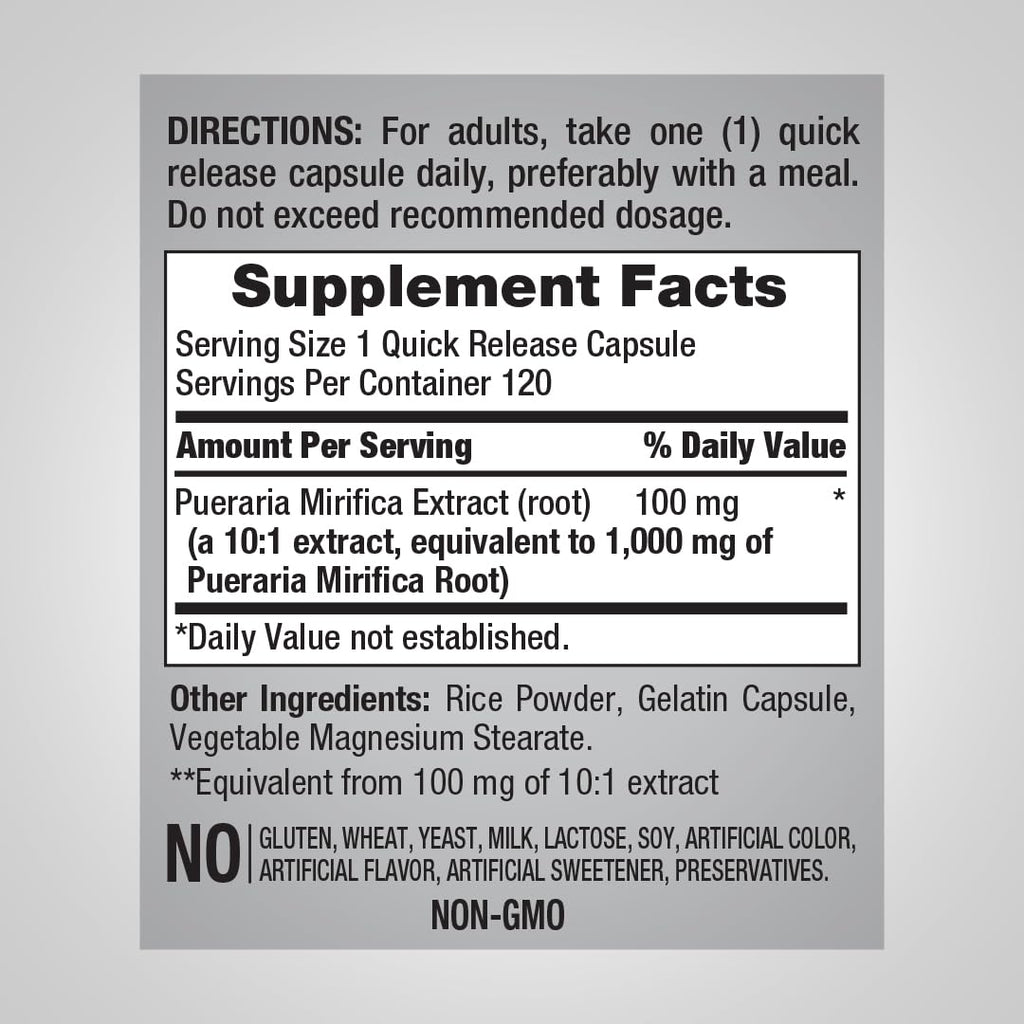 Gluten-free Pueraria Mirifica capsules