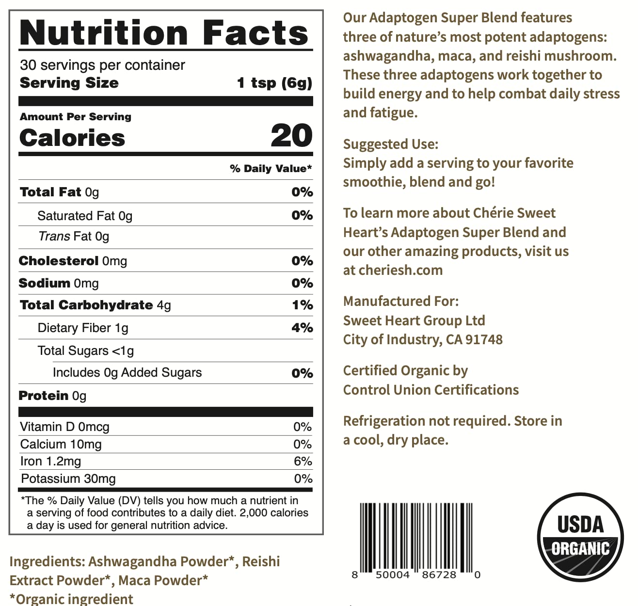 gluten-free reishi and ashwagandha