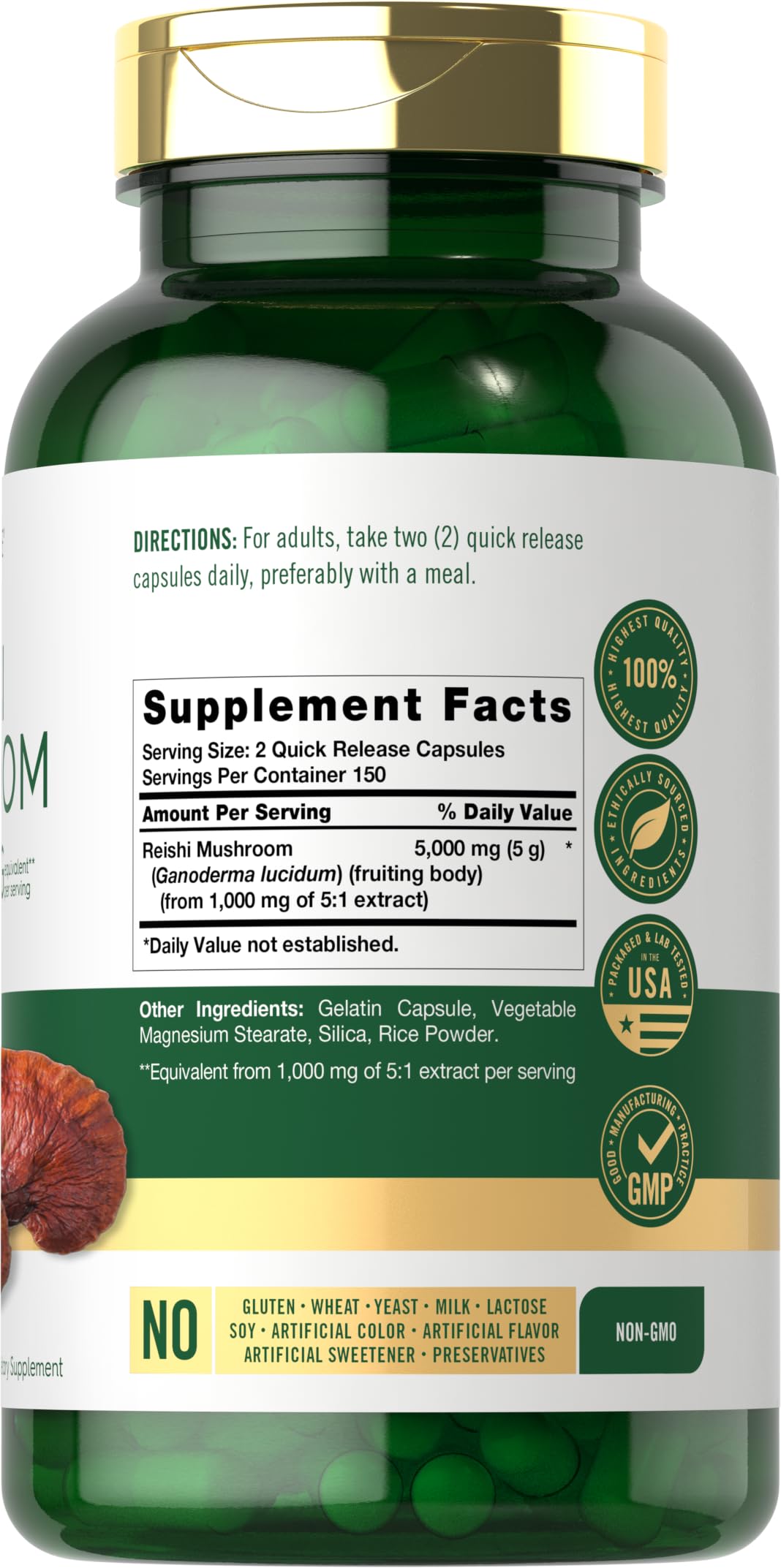 Gluten free reishi mushroom extract