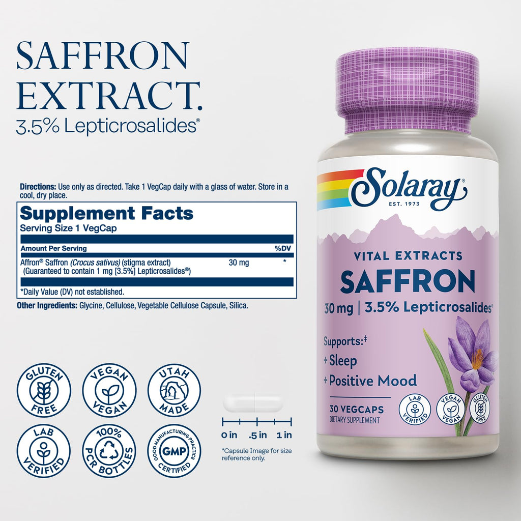 Gluten free saffron extract capsules