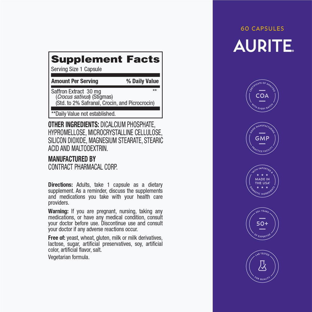 Gluten-free saffron supplement benefits