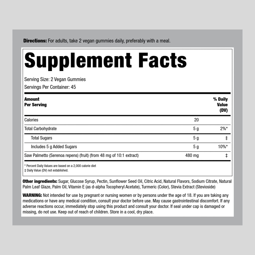 gluten-free saw palmetto for hair