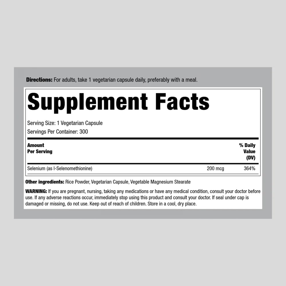 Gluten-free selenium capsules for wellness