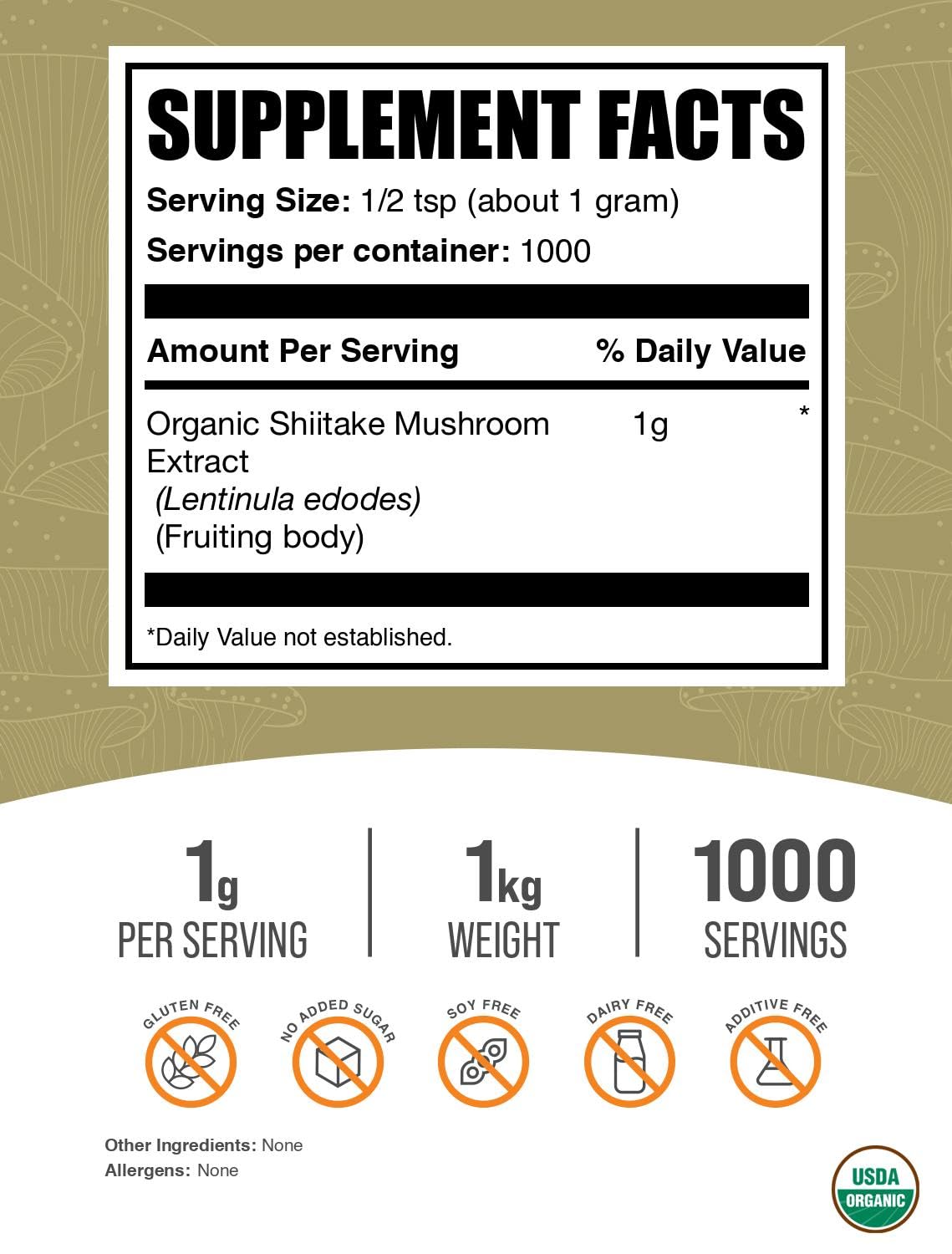 gluten free shiitake mushroom powder