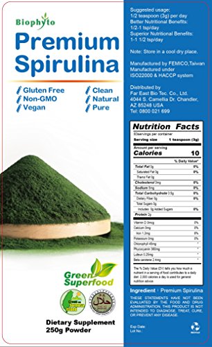 Gluten-free spirulina for daily nutrition