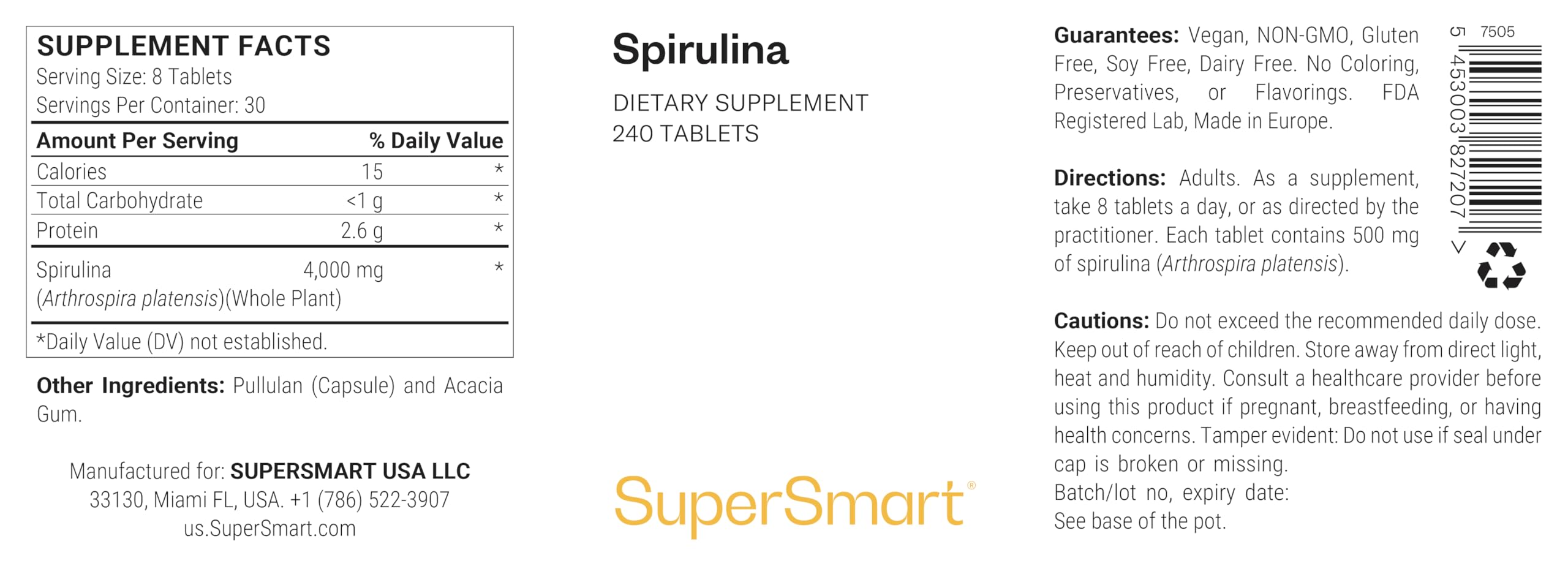 Gluten-free spirulina for wellness