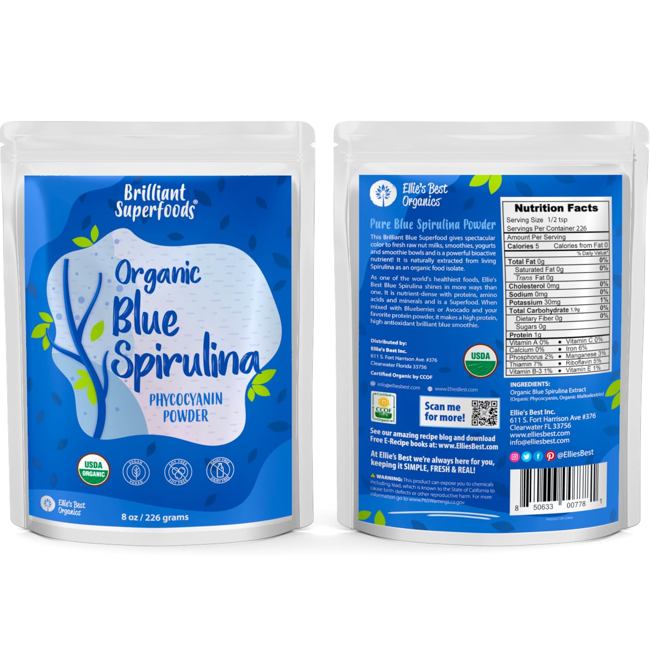 gluten-free spirulina powder for health