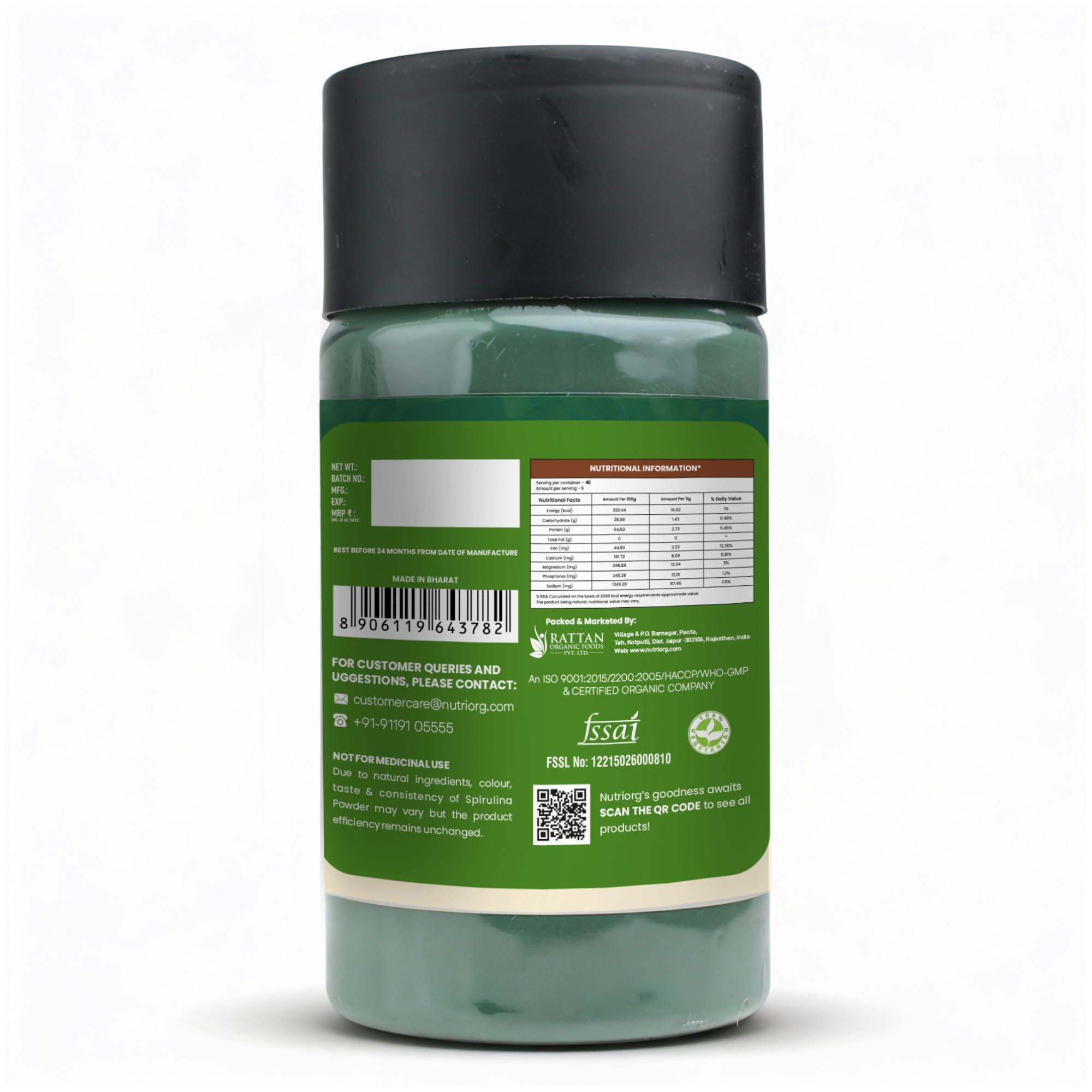 gluten-free spirulina powder for wellness