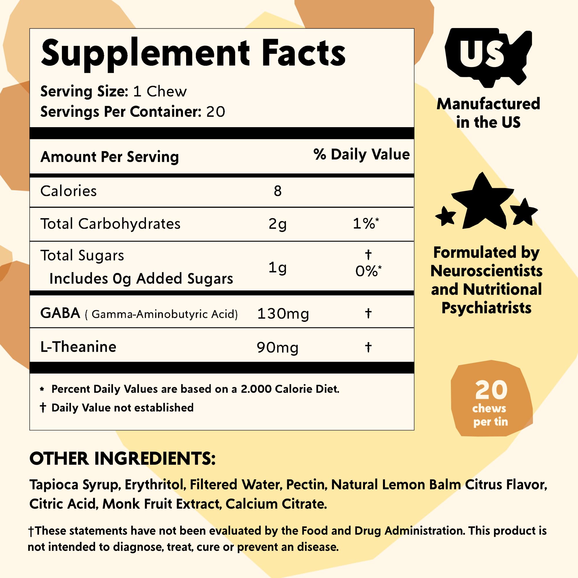 Gluten-free stress support chews