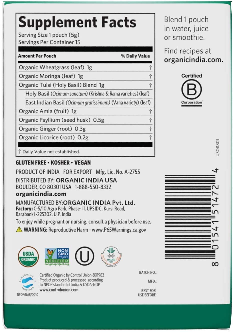 Gluten-free superfood blend for wellness