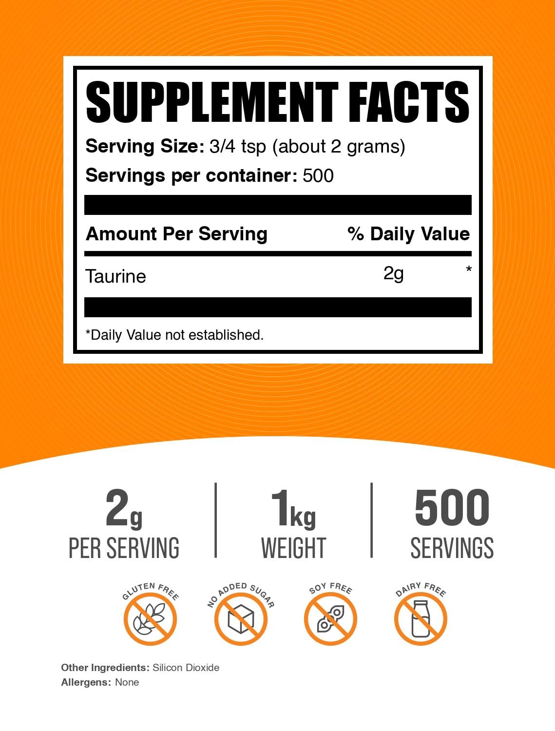 Gluten free taurine powder for fitness