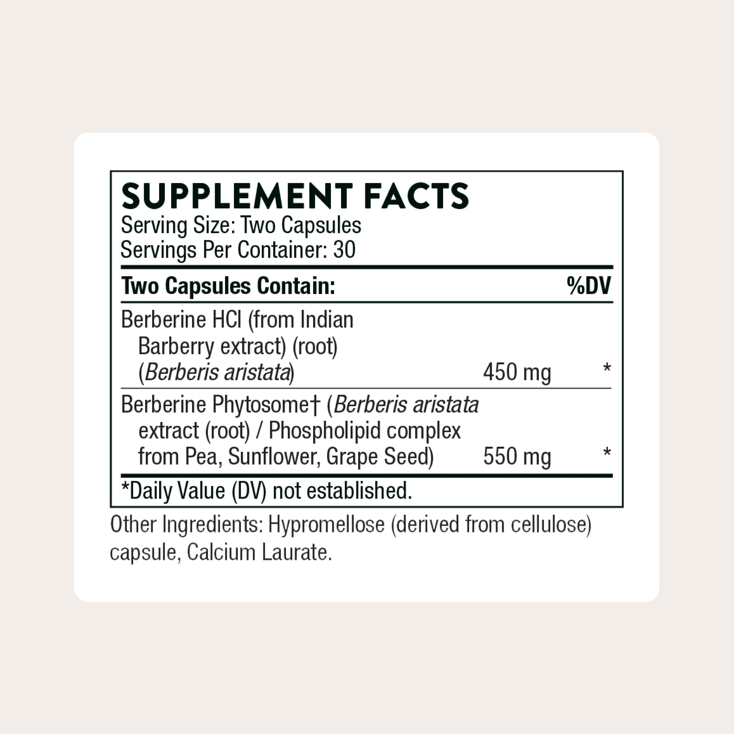 gluten-free THORNE Berberine herbal supplements