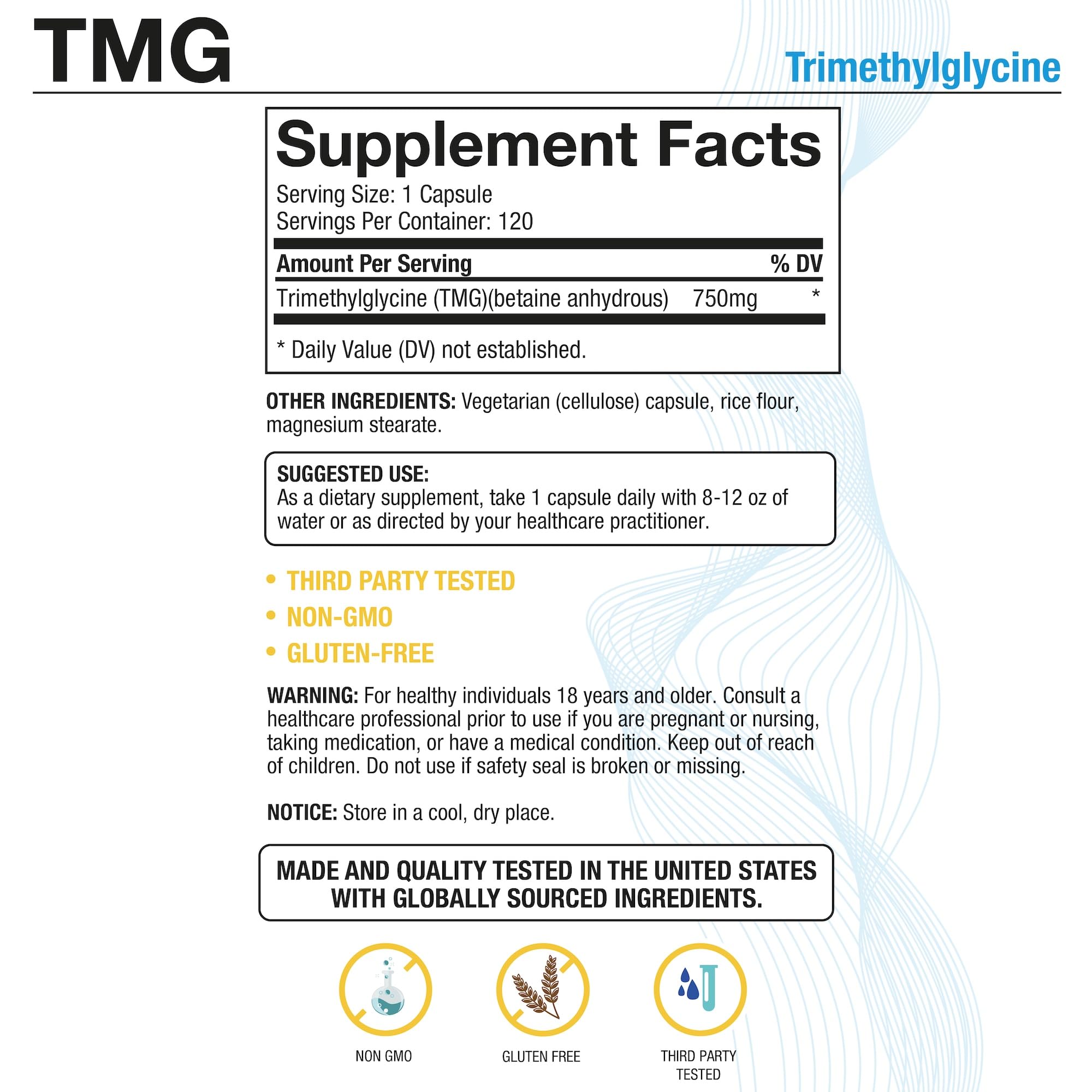 Gluten-free TMG supplement benefits