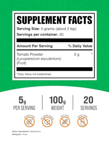 Gluten free tomato powder nutrition