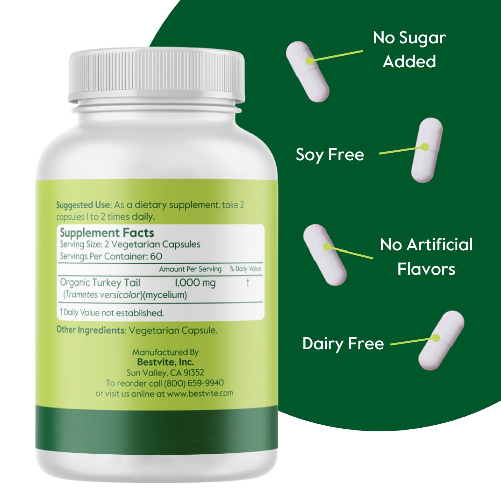gluten-free turkey tail mushroom capsules
