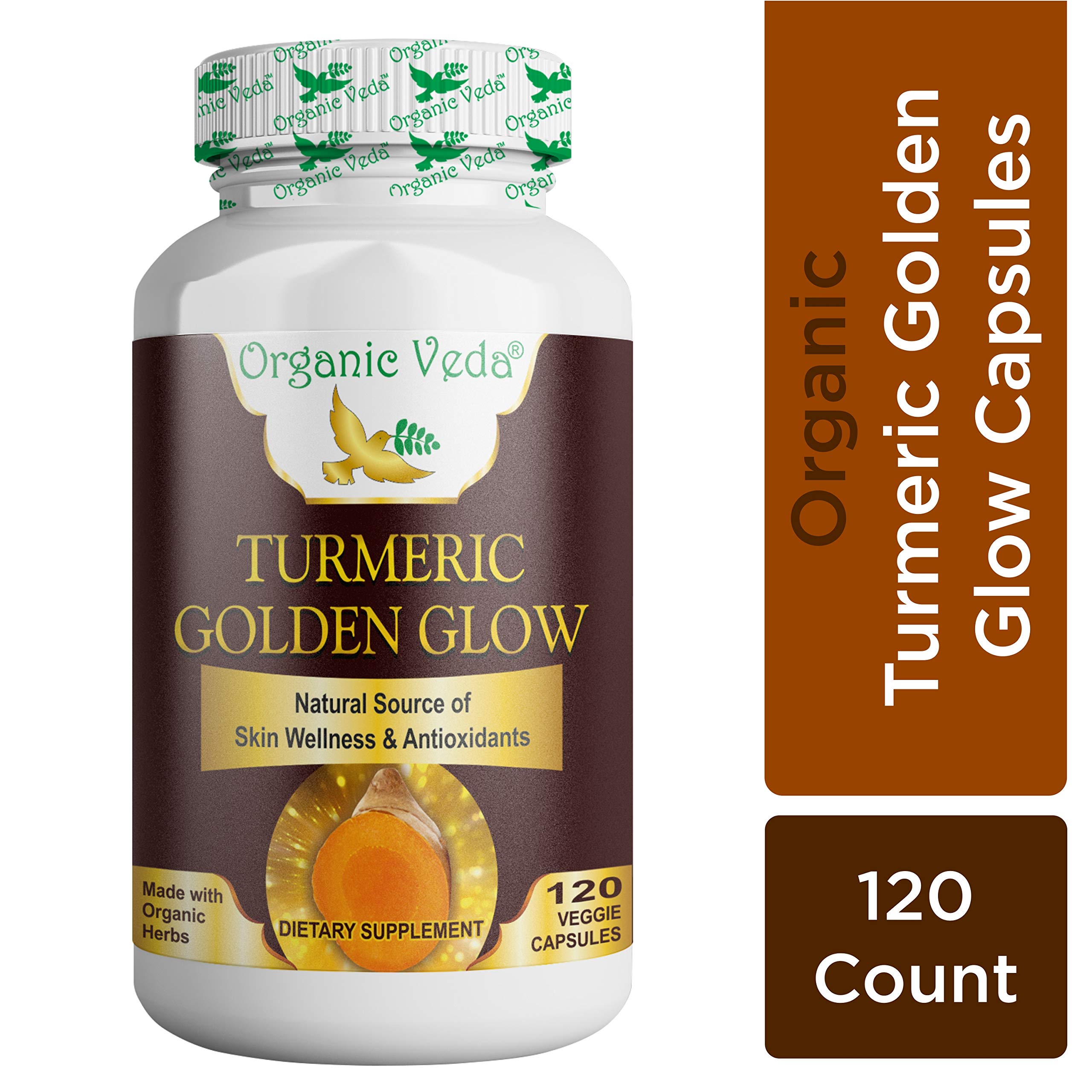 Gluten-free turmeric capsules for health