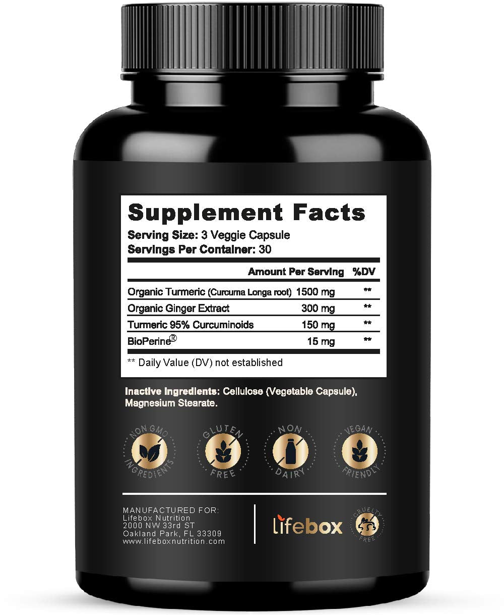 gluten-free turmeric curcumin capsules