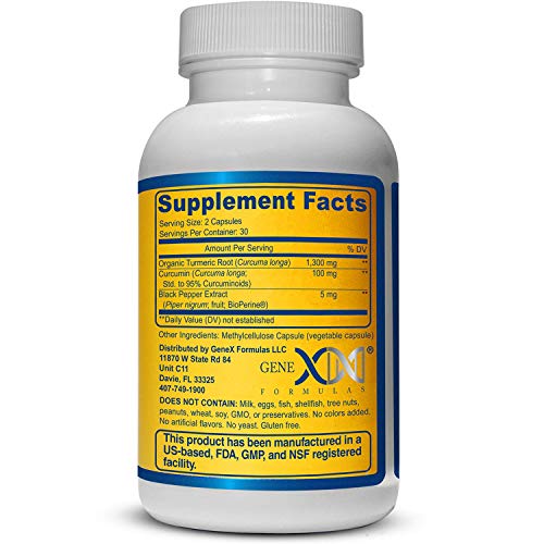Gluten-free turmeric curcumin capsules