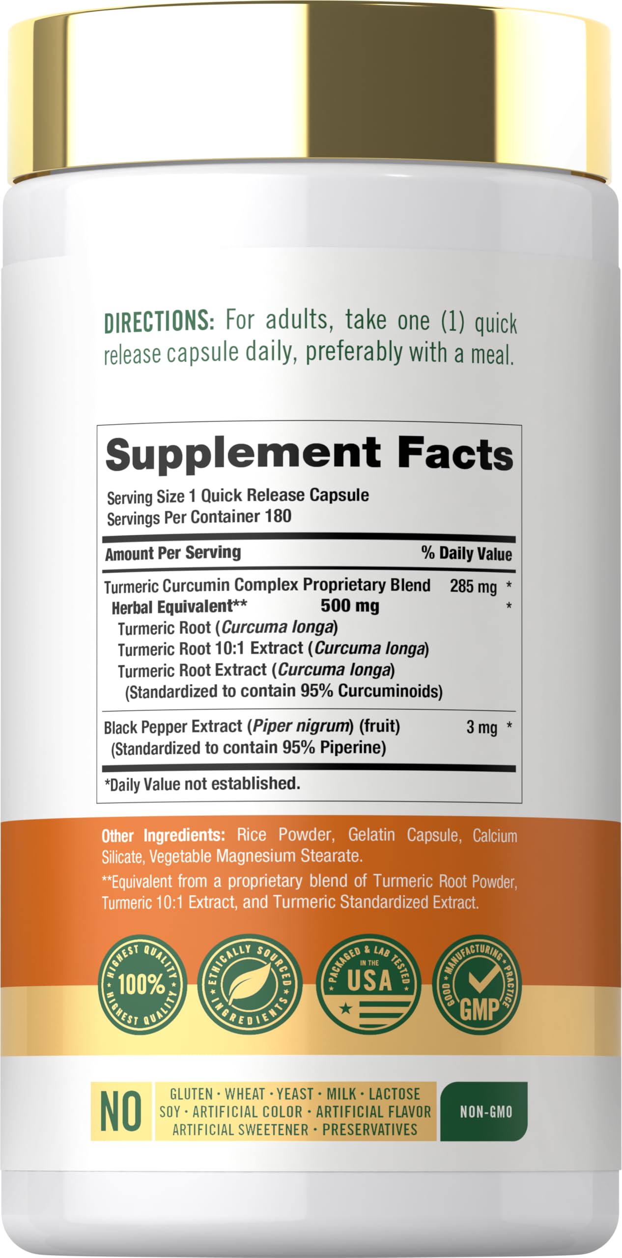 Gluten-free turmeric health supplement