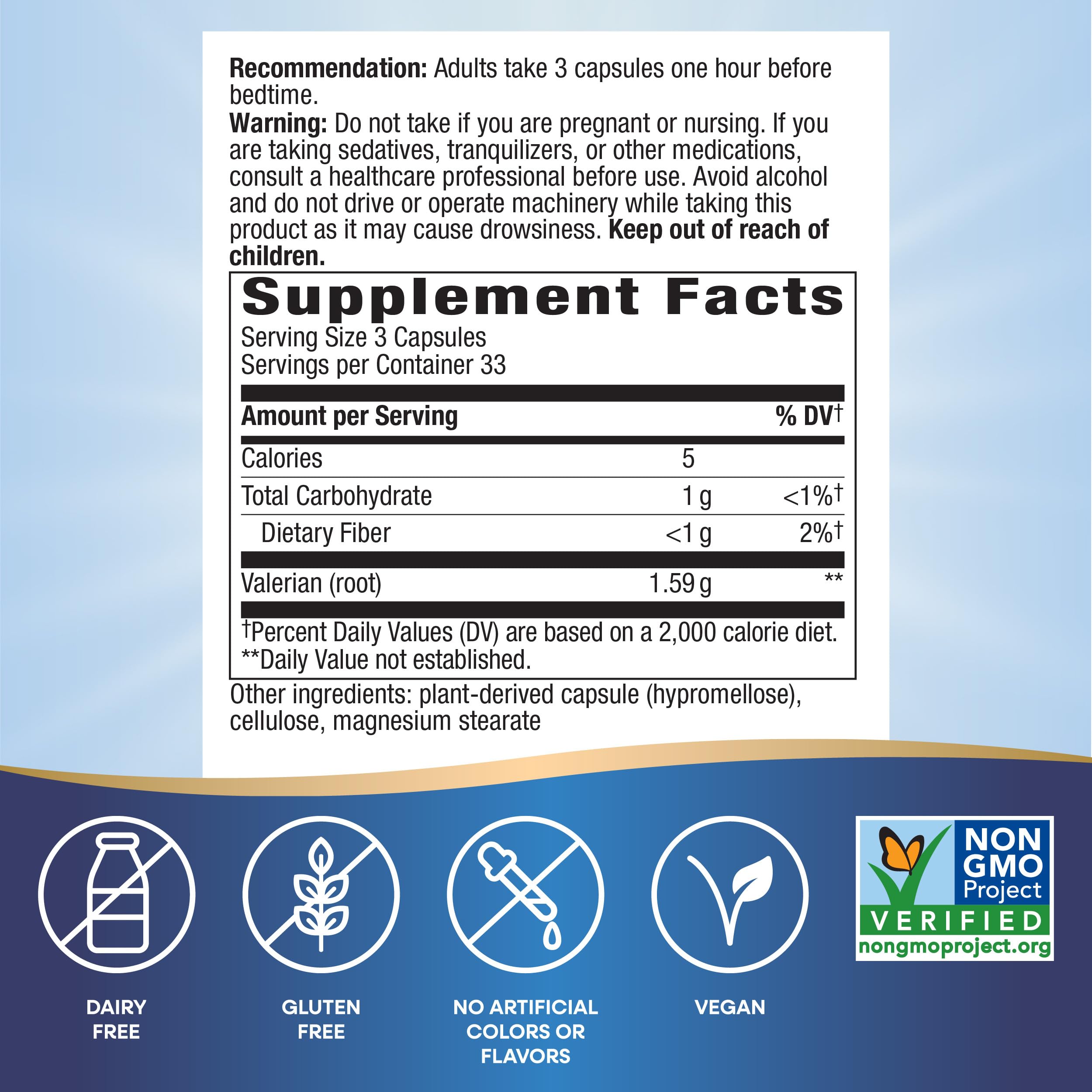 gluten-free valerian capsules for rest