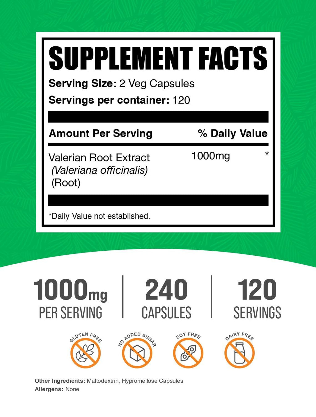 gluten free valerian root capsules