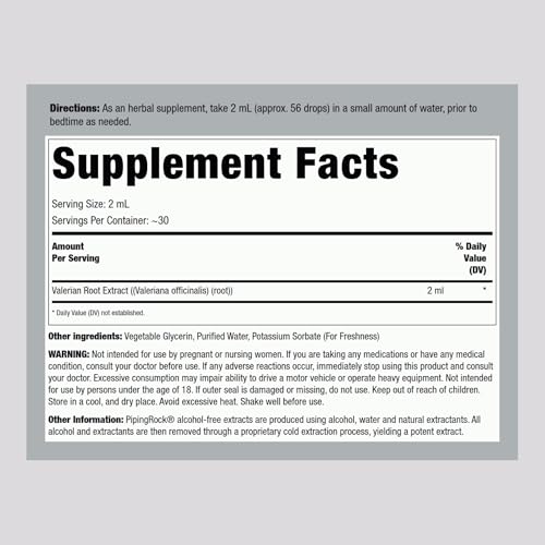gluten-free valerian root liquid formula