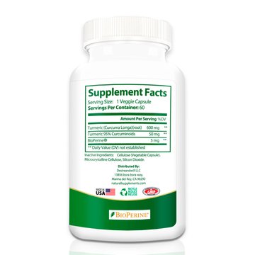 gluten-free vegetarian turmeric capsules