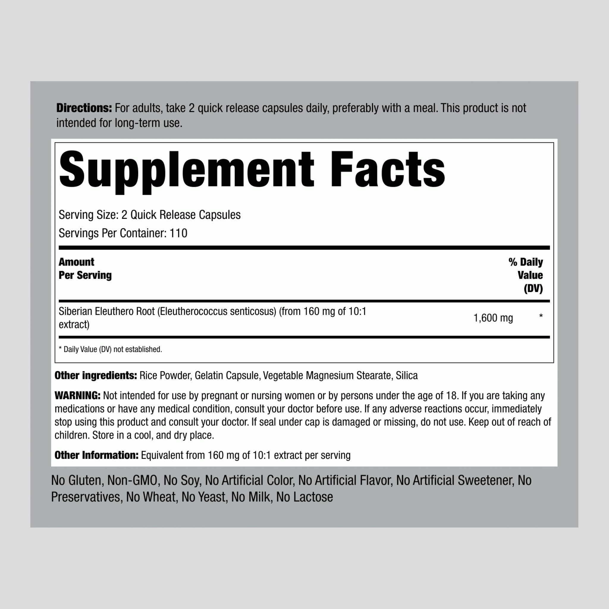Gluten-free vitality support capsules