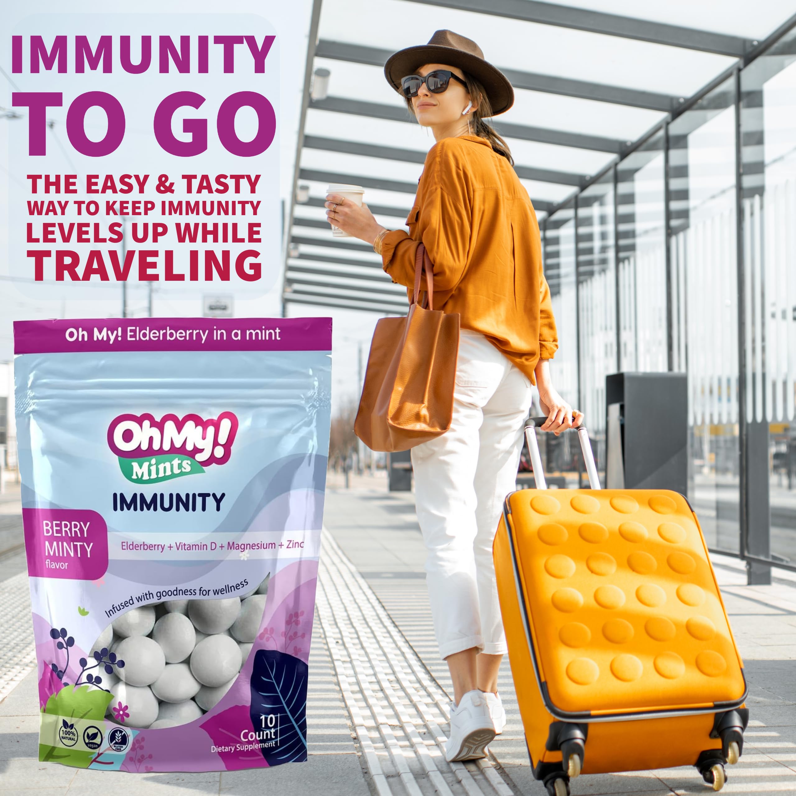 Gluten free vitamin mints for immunity