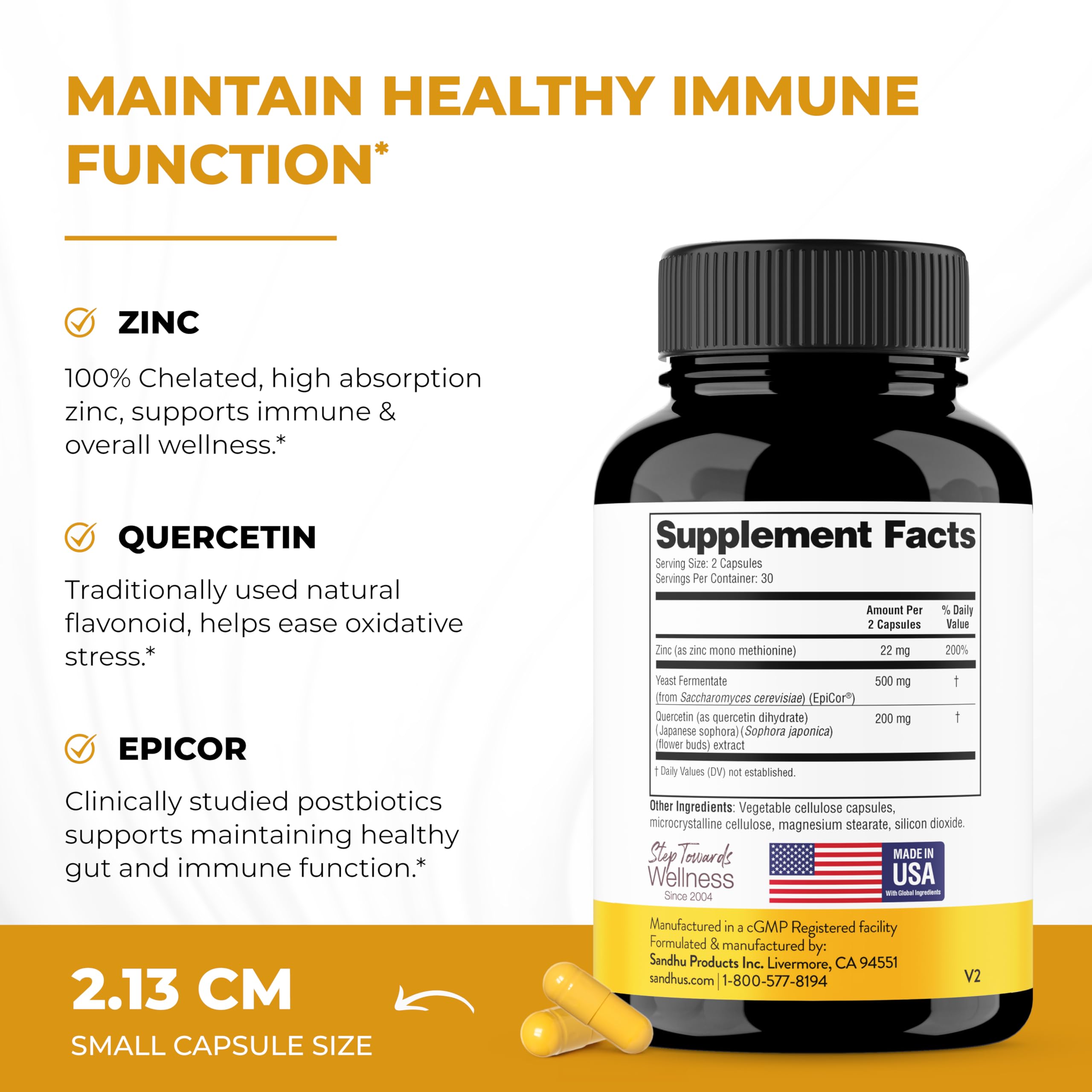 Gluten-free zinc quercetin formula