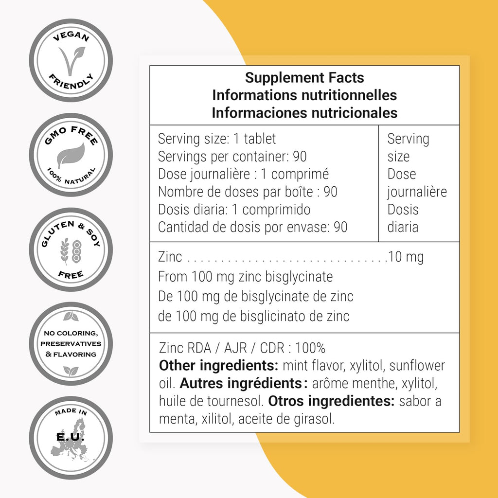 Gluten free zinc tablets for health