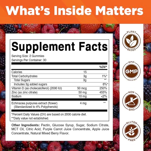 Gluten free zinc vitamin gummies