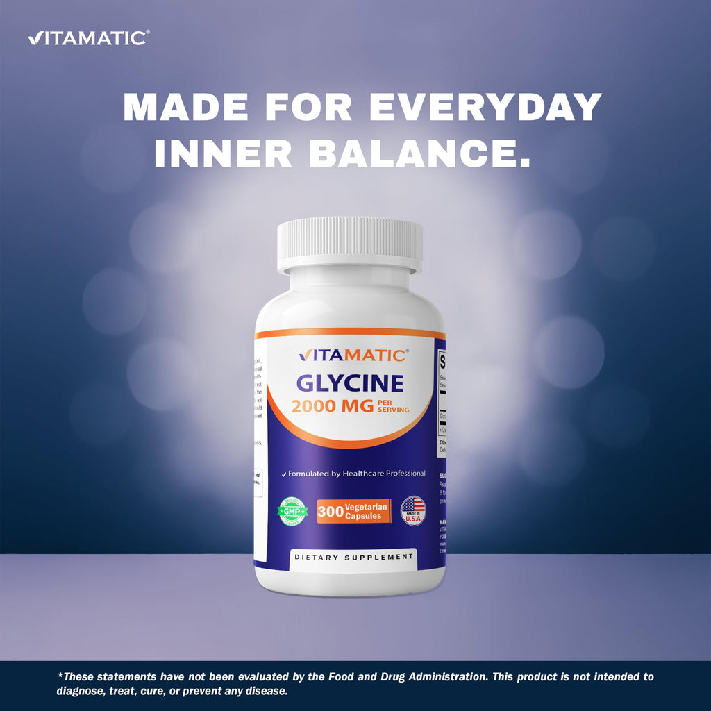 Glycine capsules for stress relief
