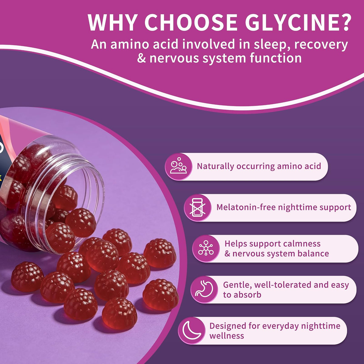 Glycine gummies for daily wellness