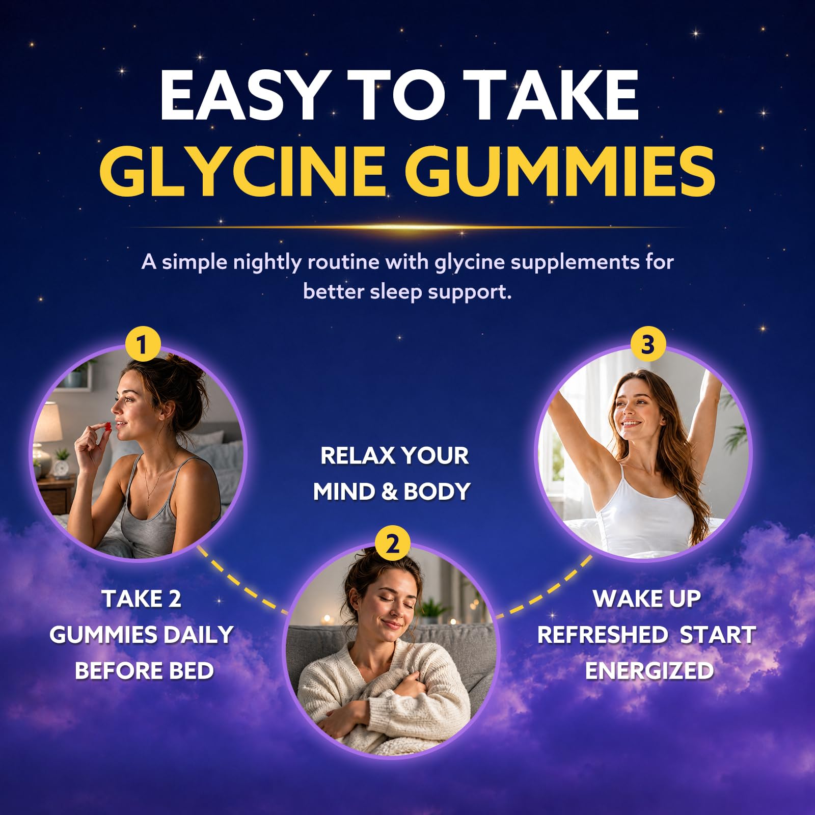 Glycine gummies for improved mood