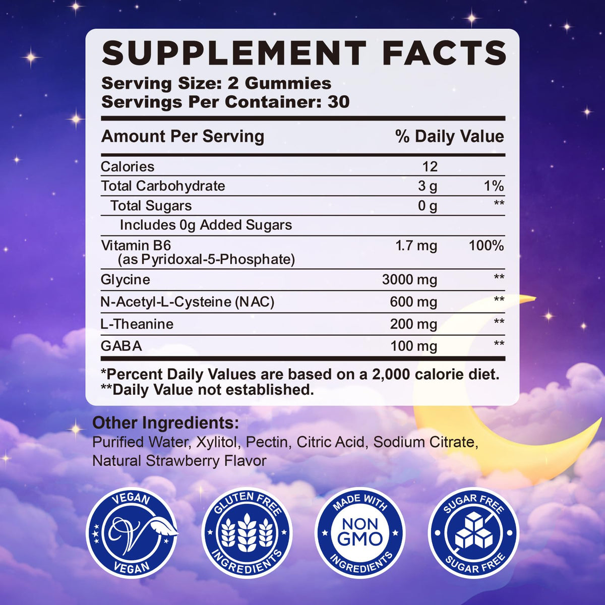 Glycine gummies for relaxation support